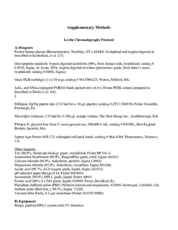 Pdf Lectin Chromatography Mass Spectrometry Discovery Workflow