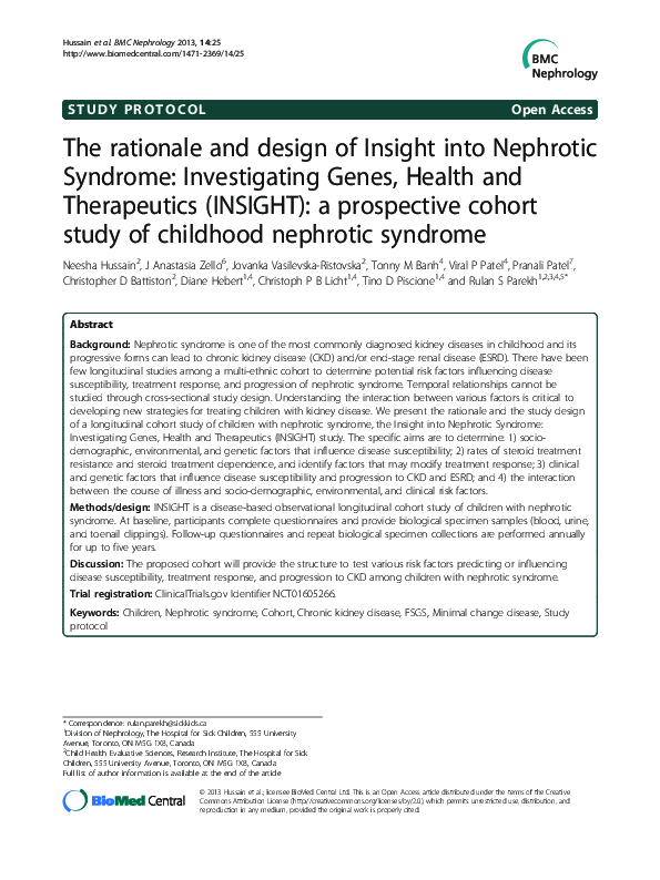 (PDF) The rationale and design of Insight into Nephrotic Syndrome ...