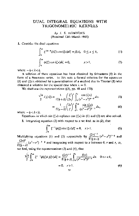 (PDF) Dual integral equations with a trigonometric Kernel