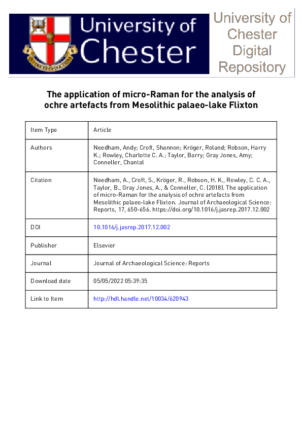 (PDF) The application of micro-Raman for the analysis of ochre ...