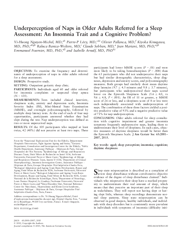 (PDF) Underperception of Naps in Older Adults Referred for a Sleep ...