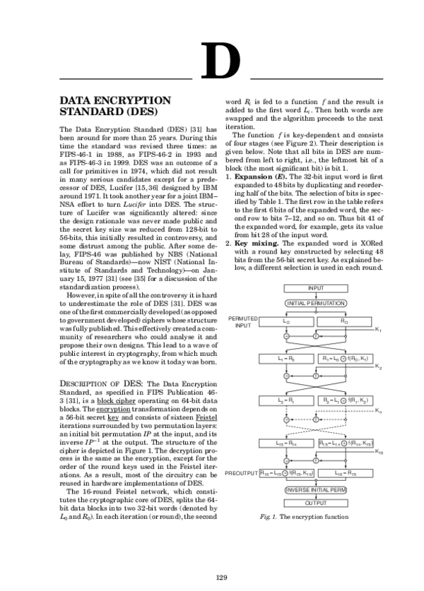 (PDF) Data Encryption Standard (DES)