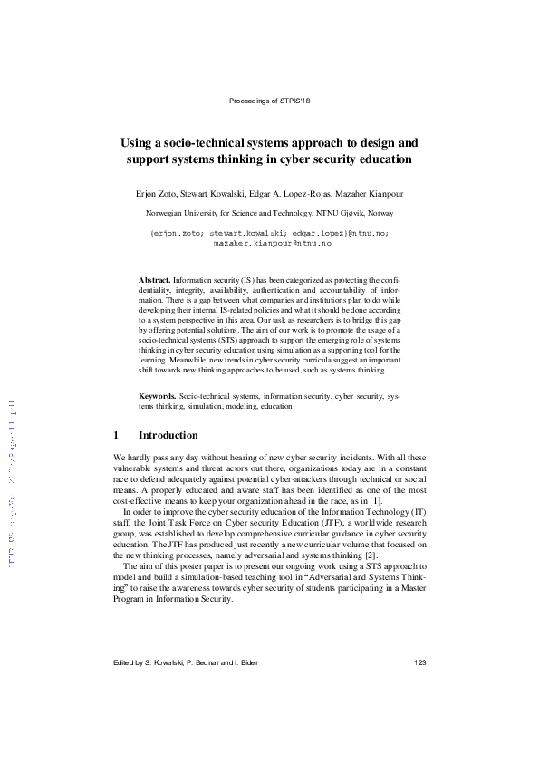 Pdf Using A Socio Technical Systems Approach To Design And Support