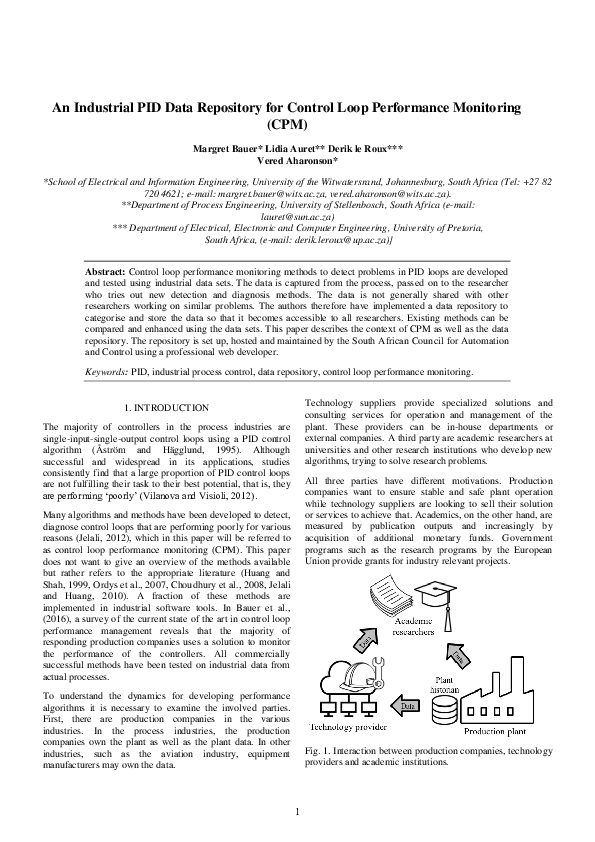 (PDF) An Industrial PID Data Repository for Control Loop Performance ...
