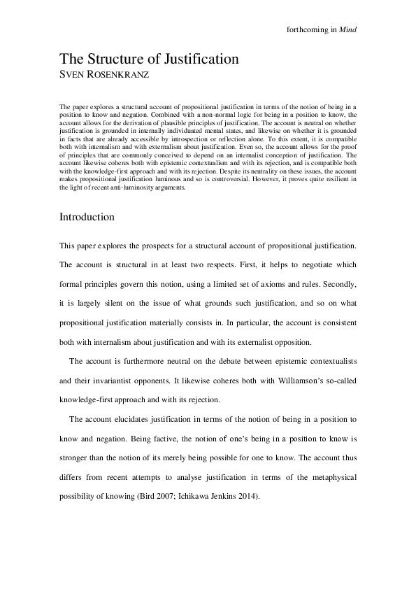 (PDF) The Structure of Justification