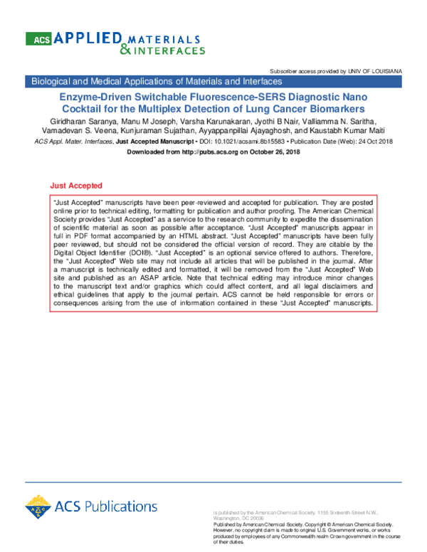 (PDF) Switchable Fluorescence-SERS Nanococktail for Lung Cancer Detection