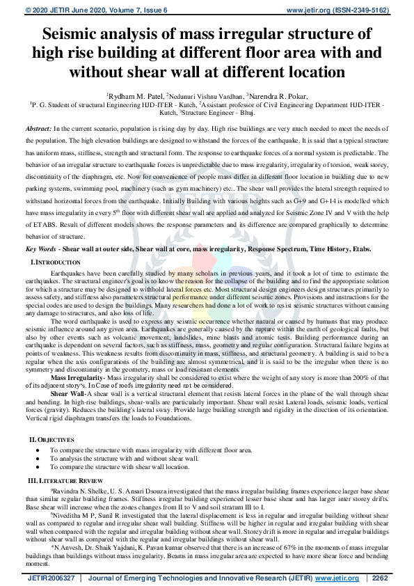 (PDF) Seismic analysis of mass irregular structure of high rise ...