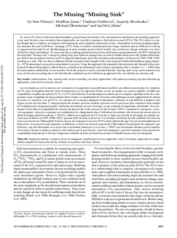 (PDF) The Missing "Missing Sink