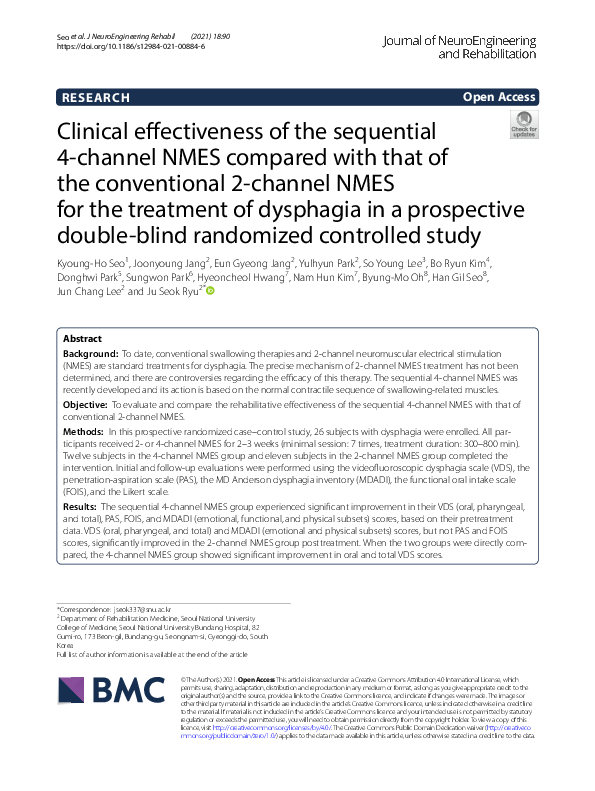 (PDF) 4-Channel vs 2-Channel NMES for Dysphagia