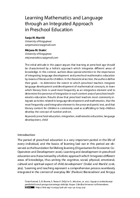 (PDF) Learning Mathematics and Language through an Integrated Approach ...