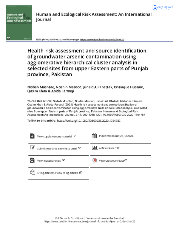 (PDF) Human and Ecological Risk Assessment: An International Journal