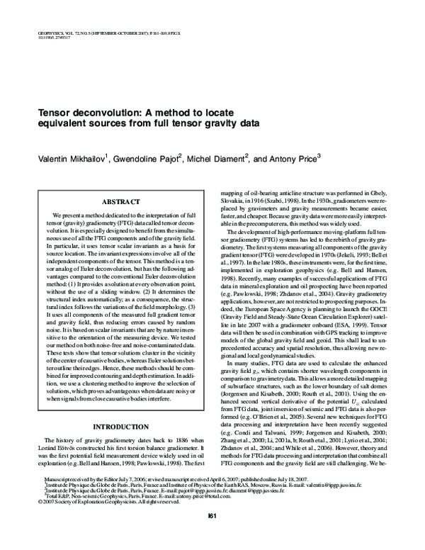 (PDF) Tensor deconvolution: A method to locate equivalent sources from ...