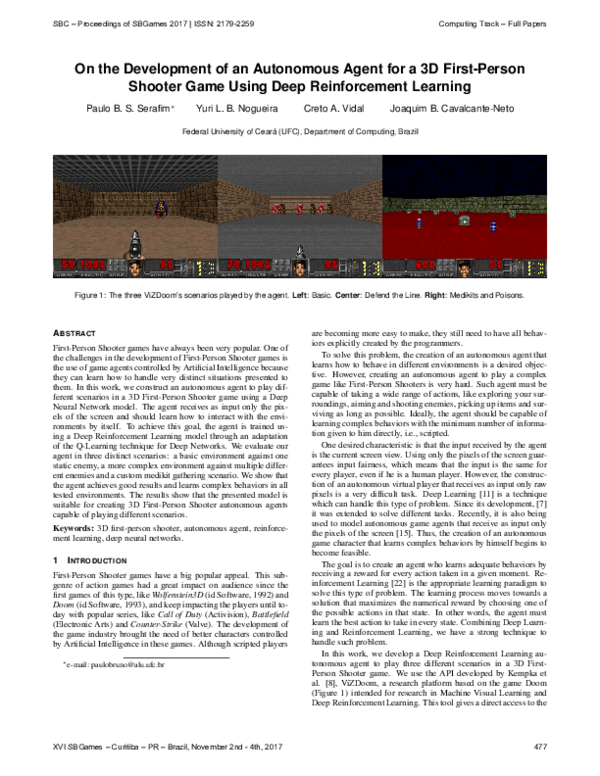 (PDF) On the Development of an Autonomous Agent for a 3D First-Person ...