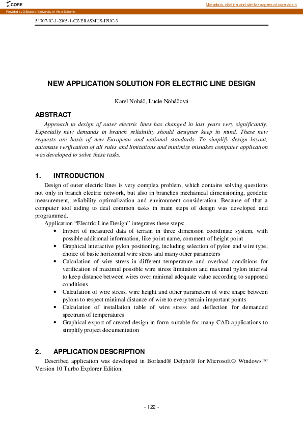 (PDF) New application solution for electric line design | Karel Noháč ...
