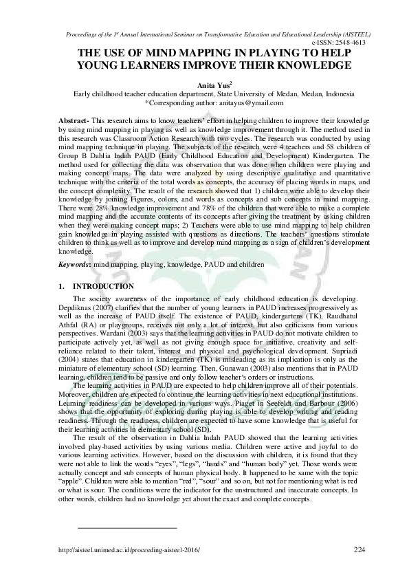 (PDF) The Use of Mind Mapping in Playing to Help Young Learners Improve ...