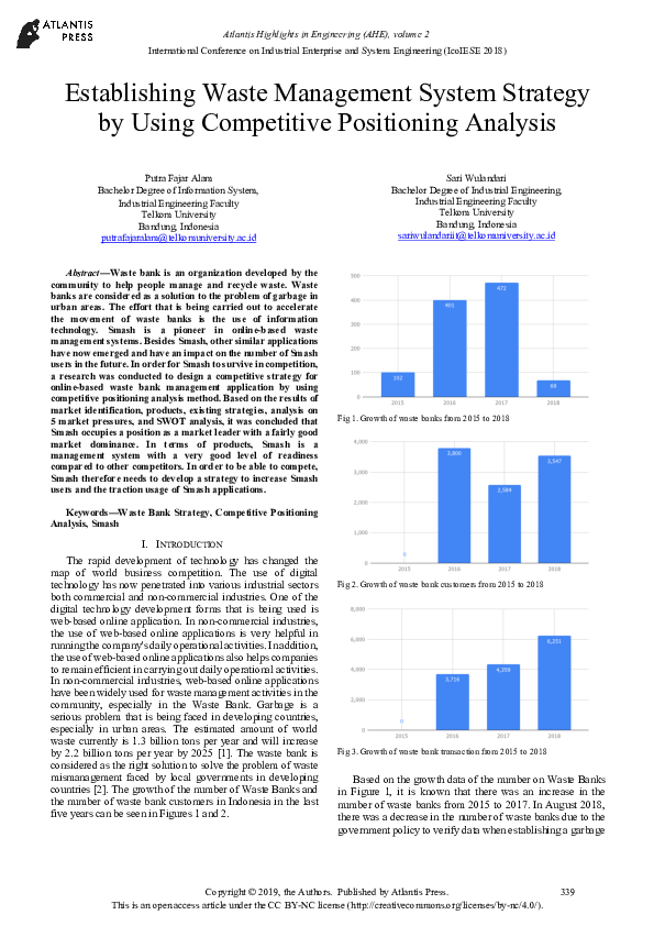 (PDF) Establishing Waste Management System Strategy by Using Competitive Positioning Analysis