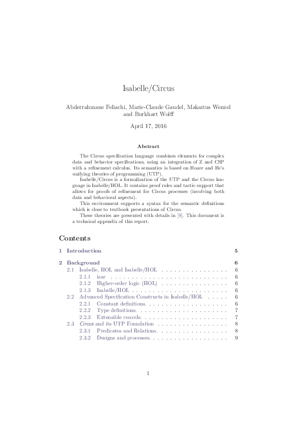 (PDF) Isabelle/Circus
