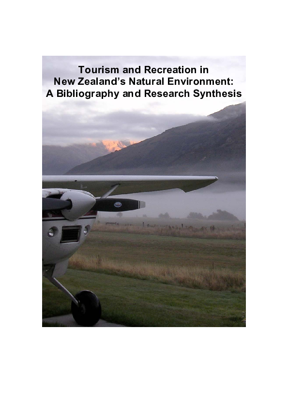 (PDF) Tourism and recreation in New Zealand’s natural environment: a ...