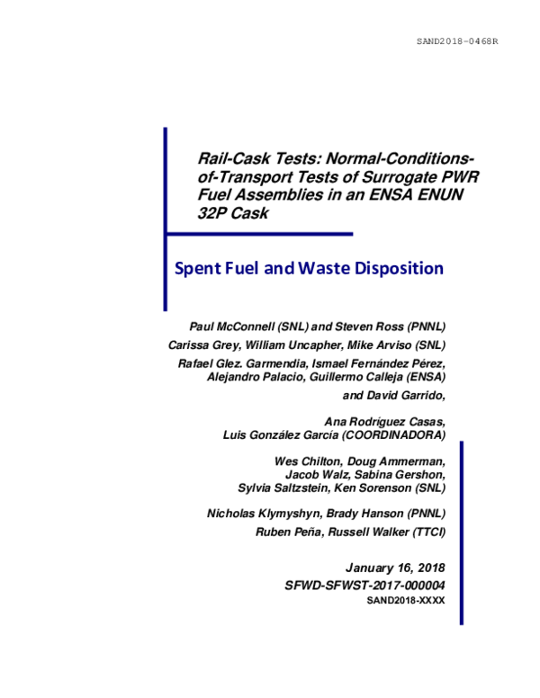 (PDF) Rail-Cask Tests: Normal-Conditionsof- Transport Tests of ...