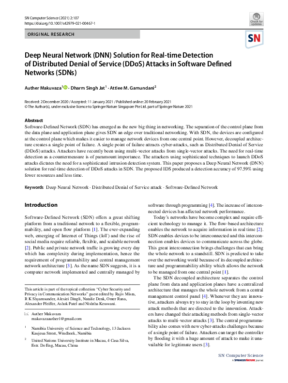 (PDF) Deep Neural Network (DNN) Solution for Real-time Detection of ...