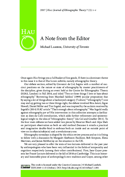 (PDF) A note from the editor