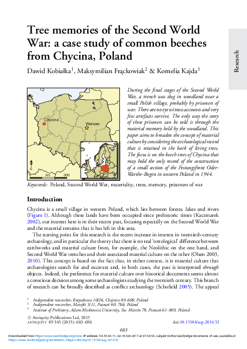(PDF) Tree memories of the Second World War: a case study of common ...