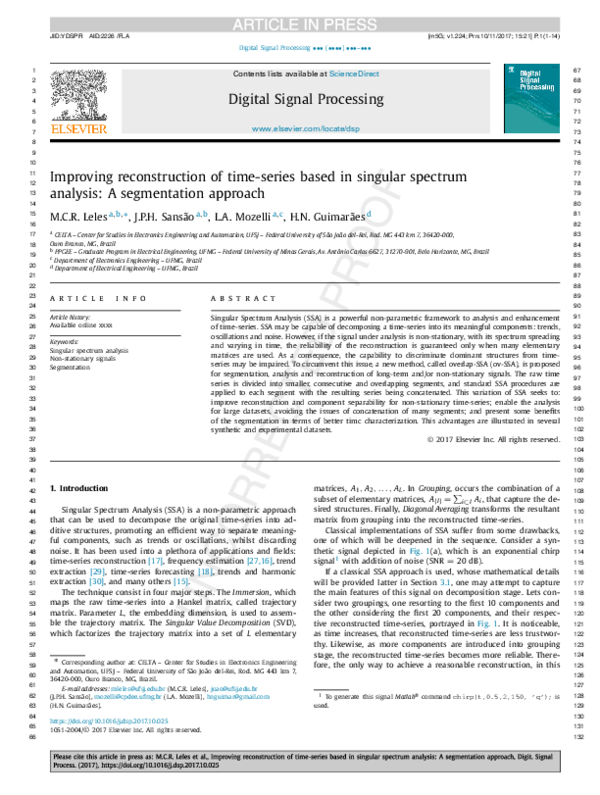 (PDF) Improving reconstruction of time-series based in Singular Spectrum Analysis: A ...