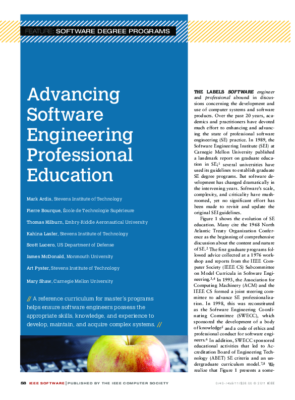 (PDF) Advancing Software Engineering Professional Education