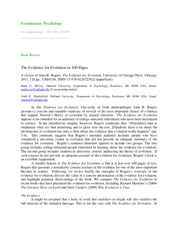 (PDF) Evolutionary Psychology