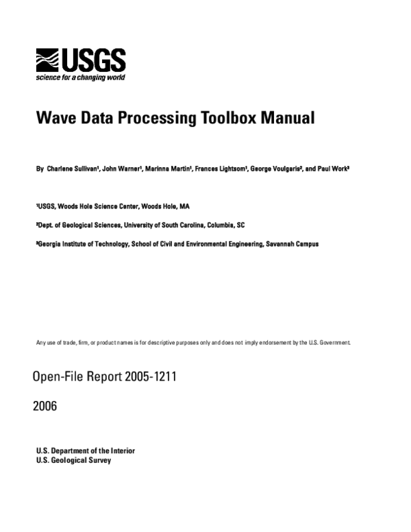 (PDF) Wave data processing toolbox manual