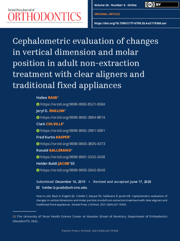 (PDF) Cephalometric evaluation of changes in vertical dimension and ...