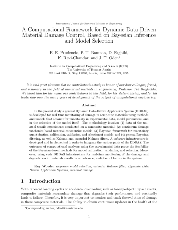 (PDF) A computational framework for dynamic data-driven material damage control, based on ...