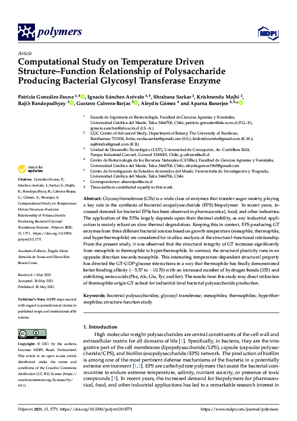 (PDF) Computational Study on Temperature Driven Structure–Function Relationship of ...