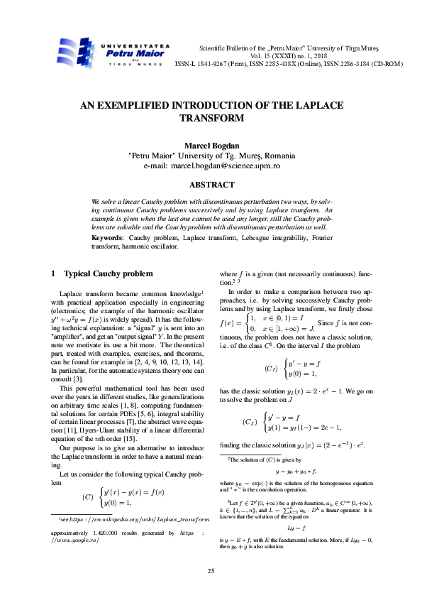 (PDF) An exemplified introduction of the Laplace transform