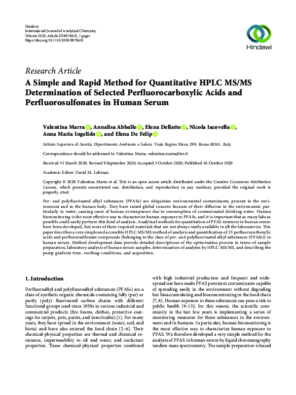 (PDF) A Simple and Rapid Method for Quantitative HPLC MS/MS Determination of Selected ...