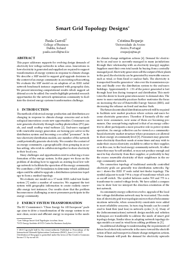 (PDF) Smart Grid Topology Designs