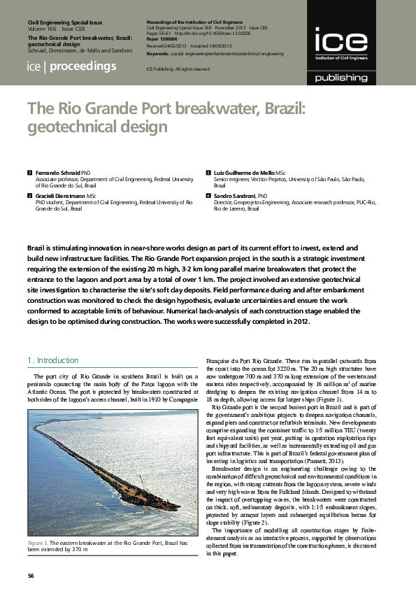 (PDF) The Rio Grande Port breakwater, Brazil: geotechnical design