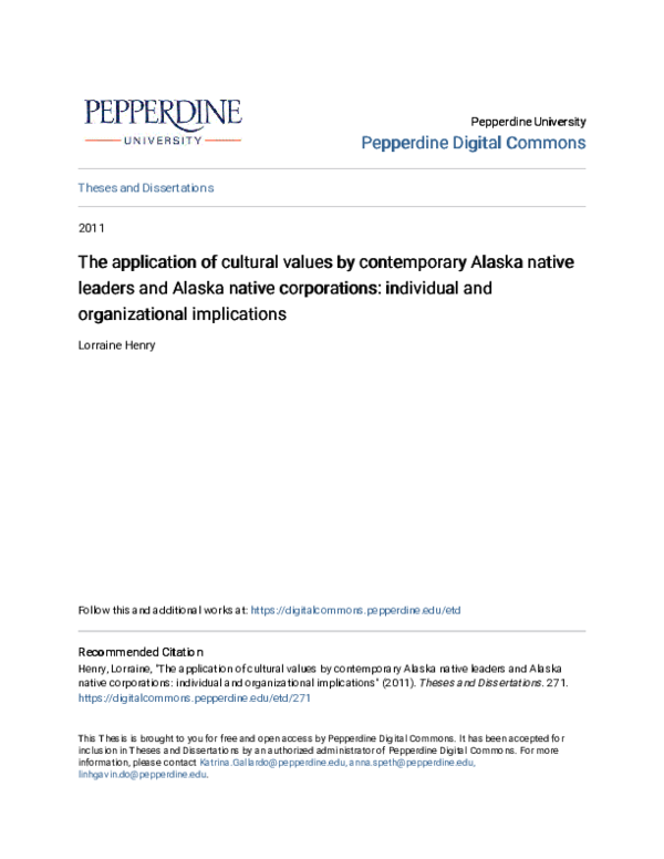 (PDF) The application of cultural values by contemporary Alaska Native ...