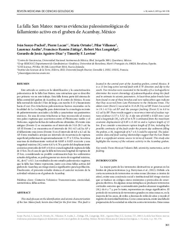 (PDF) La falla San Mateo: nuevas evidencias paleosismológicas de ...