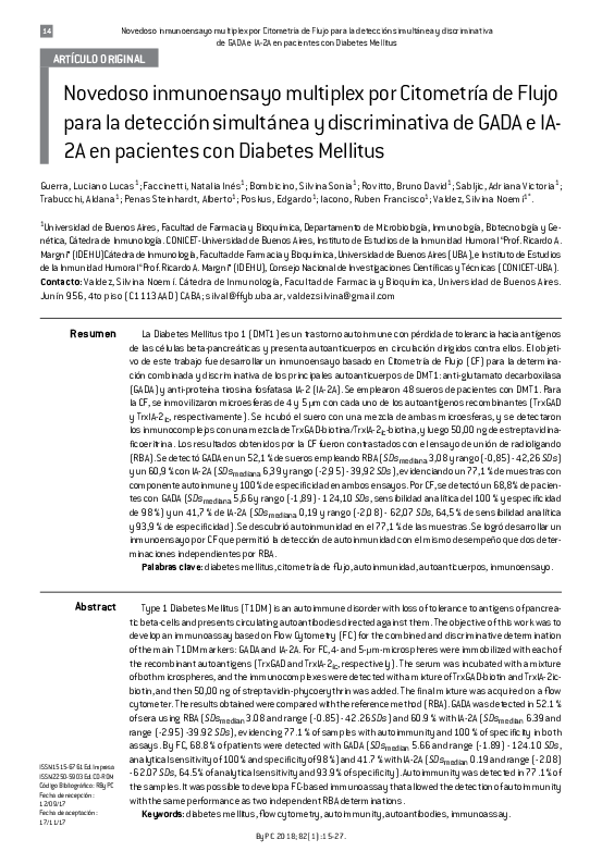 (PDF) Novedoso inmunoensayo multiplex por Citometría de Flujo para la ...