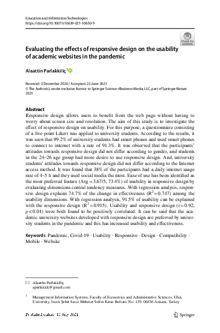 Pdf Evaluating The Effects Of Responsive Design On The Usability Of