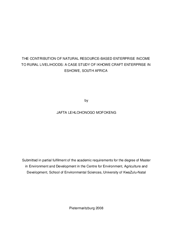 (PDF) The contribution of natural resource-based enterprise income to ...