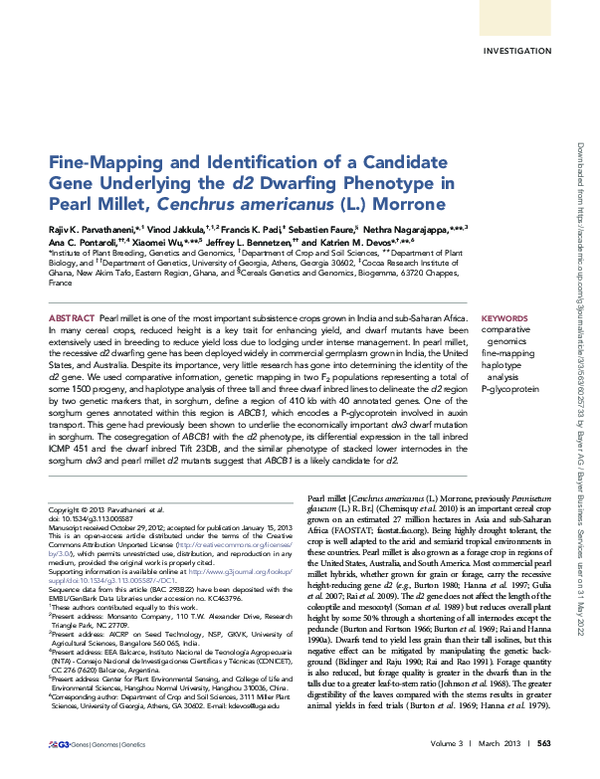 (PDF) Fine-Mapping and Identification of a Candidate Gene Underlying ...