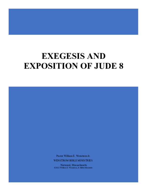 (PDF) Exegesis and Exposition of Jude 8