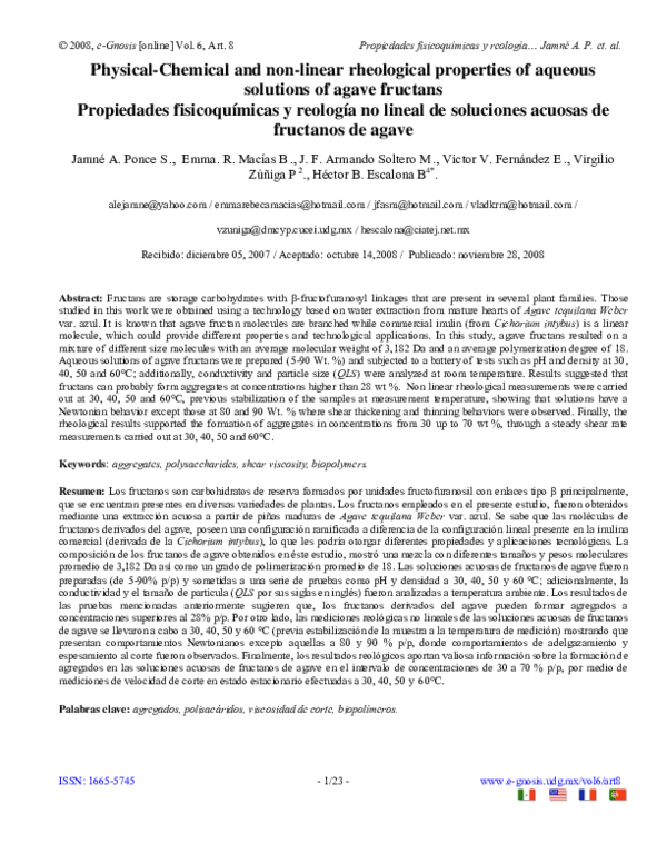 (PDF) Physical-Chemical and non-linear rheological properties of ...