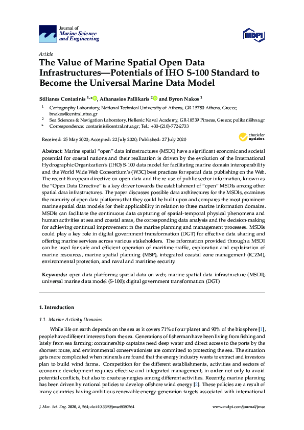 (PDF) The Value of Marine Spatial Open Data Infrastructures—Potentials ...