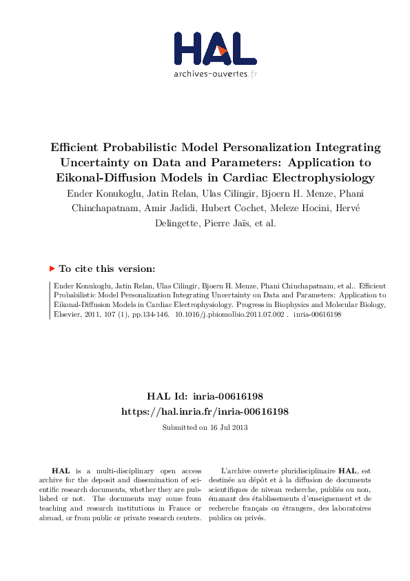 (PDF) Efficient probabilistic model personalization integrating uncertainty on data and ...