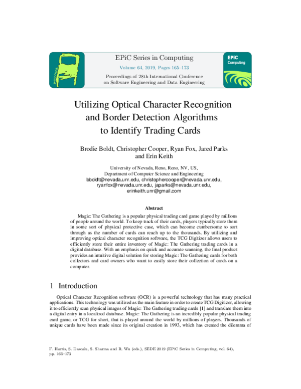 (PDF) Utilizing Optical Character Recognition and Boarder Detection Algorithms to Identify ...