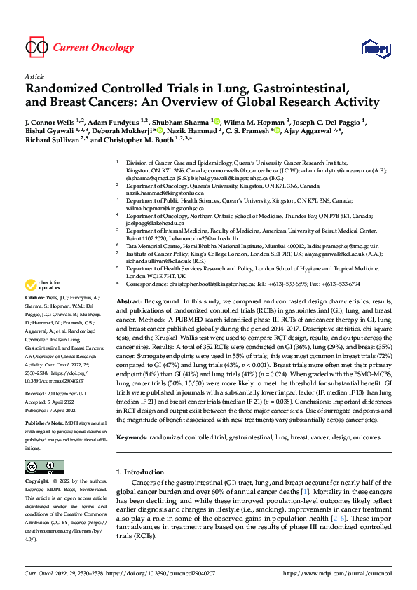 (PDF) Randomized Controlled Trials in Lung, Gastrointestinal, and ...