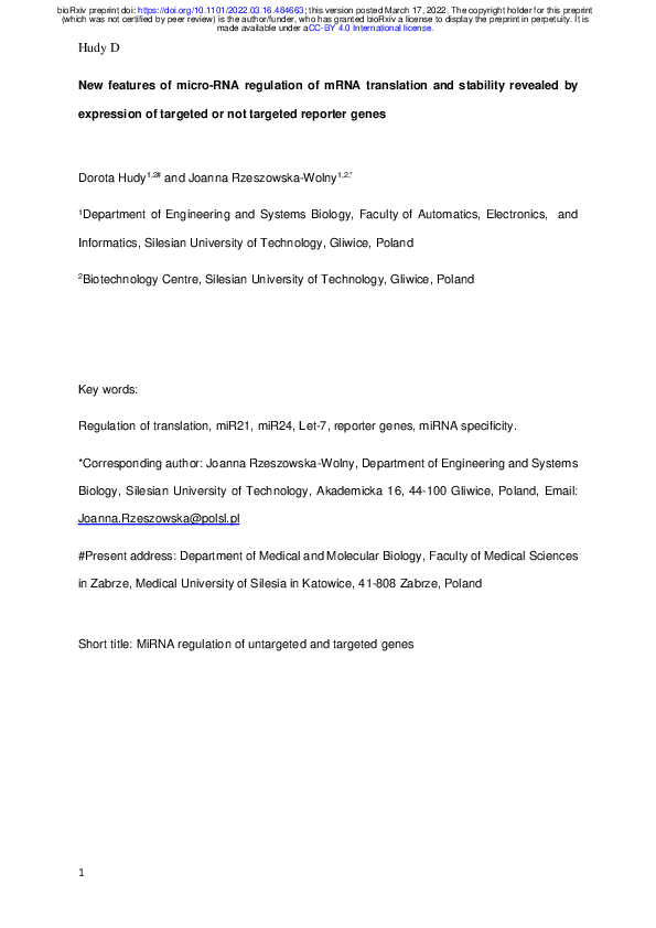 (PDF) New features of micro-RNA regulation of mRNA translation and ...